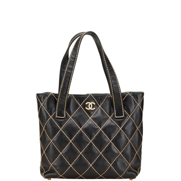 CHANEL | Accessories | Chanel Wild Stitch Coco Mark Tote Bag In Black ...
